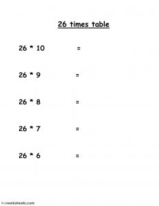 Free Printable Multiplication Table 26 Charts in pdf