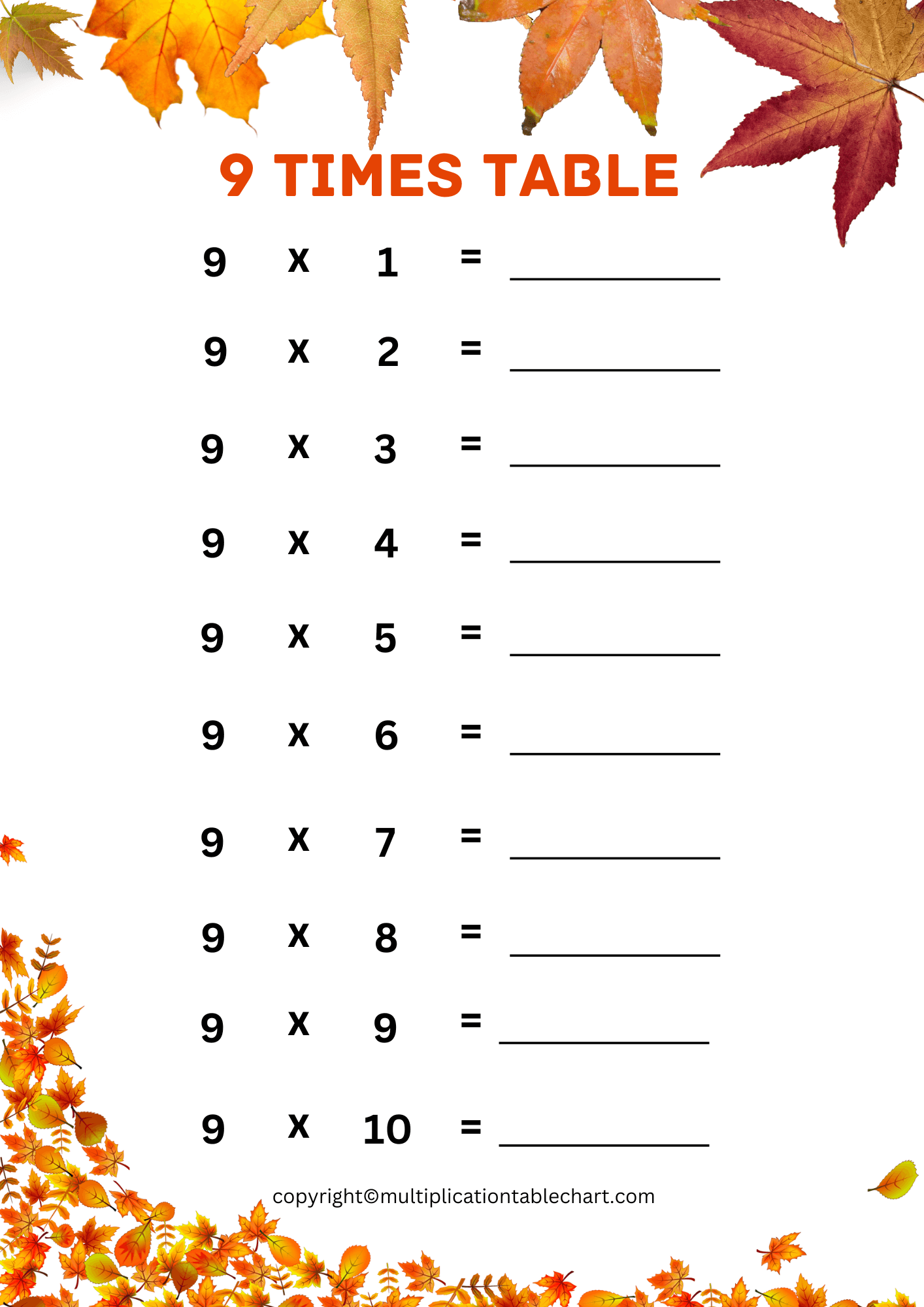 Multiplication Table Worksheet Printable Multiplication Table Worksheet Printable