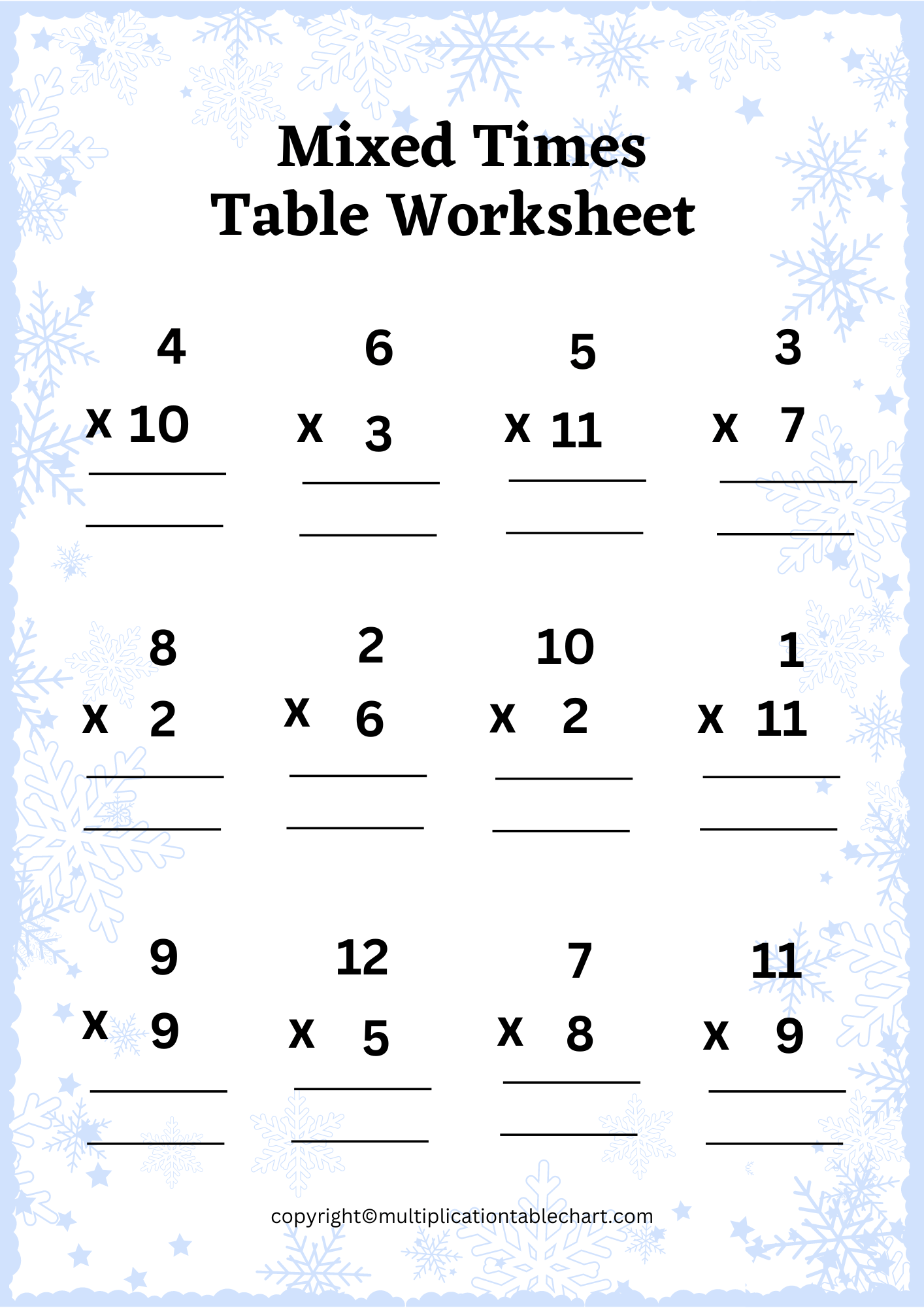 Mixed Times Tables Worksheets 1 12 Pdf Multiplication Vrogue co